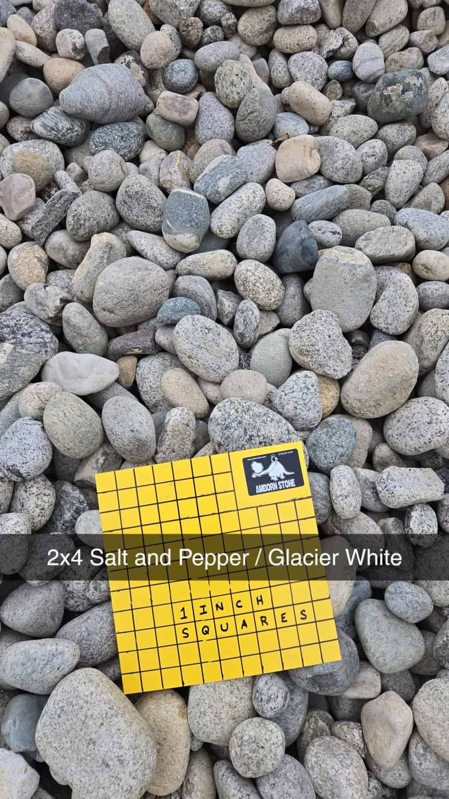 2″ x 4″ Salt & Pepper / Glacier White Cobblestone – Amborn Stone LLC